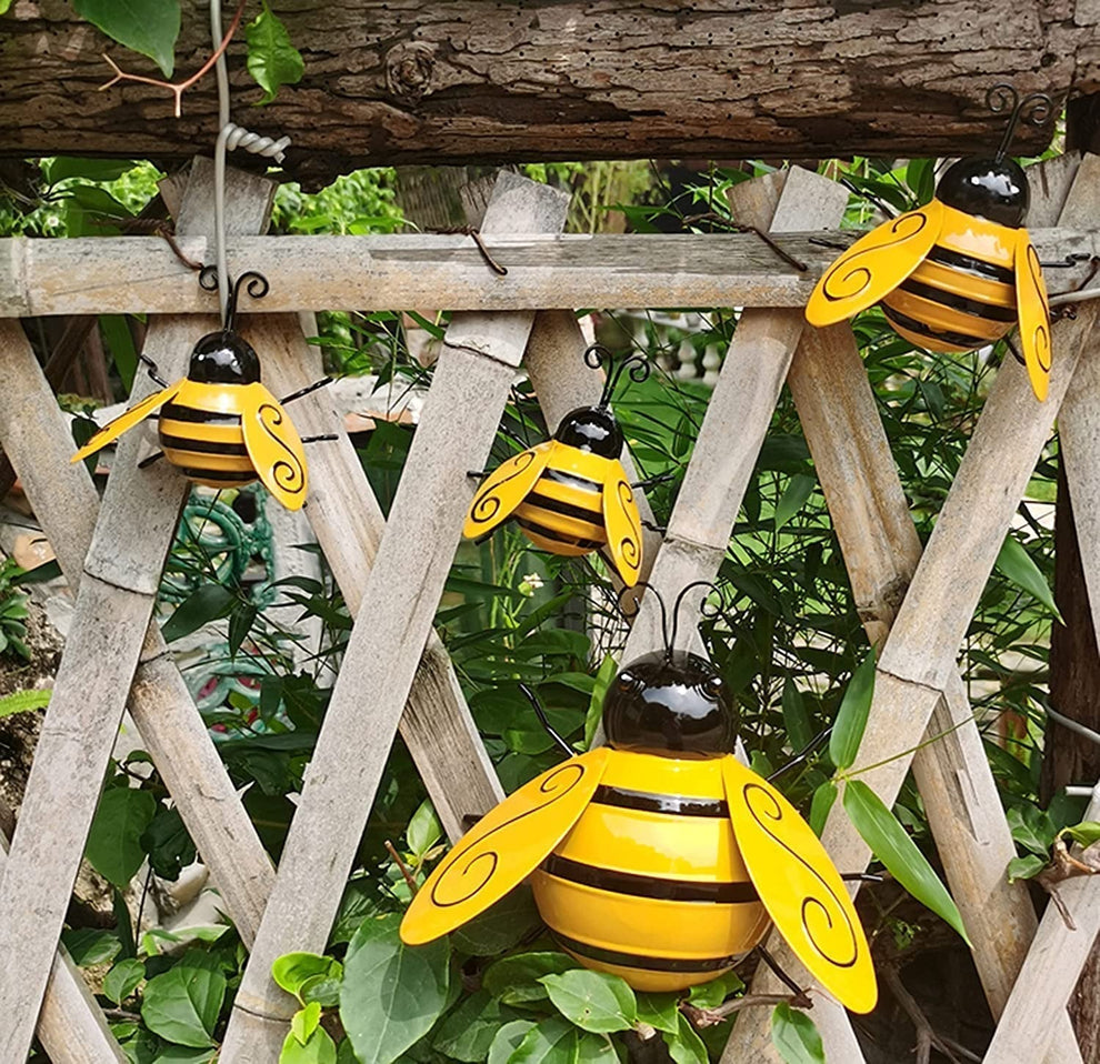 Metal Bee Wall Art - 4 Pack | Beezzit- Together, We Can Save The Bees